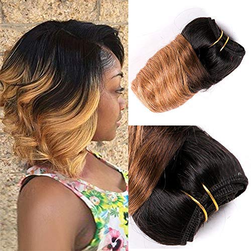 8 Inch Ombre Bundles Loose Wave Human Hair Bundles T1B/27 Ombre Hair ...