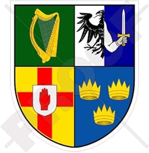 Amazon.com: IRELAND Irish 4 Province Coat of Arms Badge Crest EIRE 94mm ...