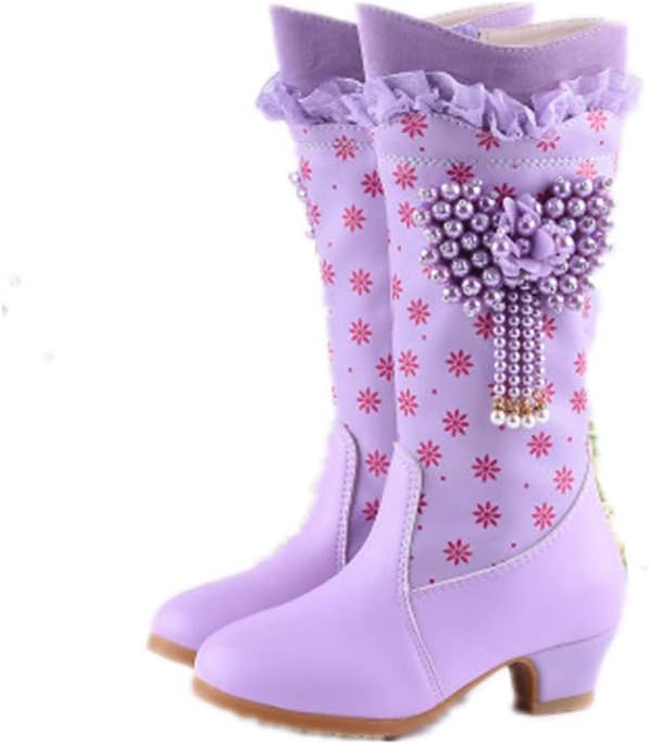 Cloudless Botas de Invierno para niñas con tacón Alto, Púrpura, EU 34/2 ...