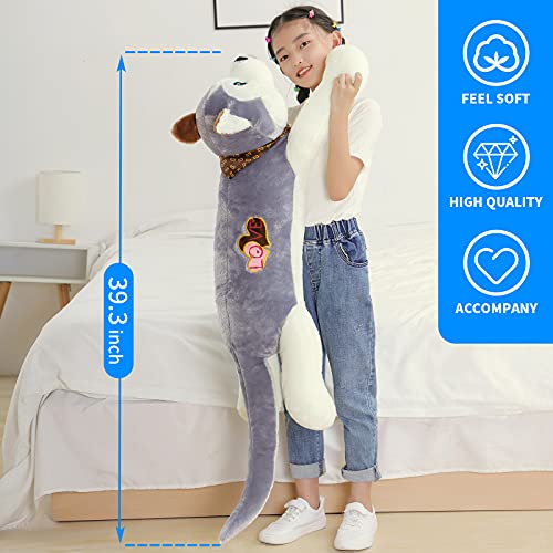 Dalmao 39.3 inch Dog Stuffed Animals, Cuddly Husky Dog Plush Toys Puppy ...