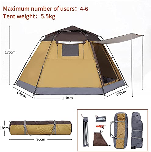 Extra Large Family Tent 4-6 Person Pop Up Cabin Tents Double Layer ...
