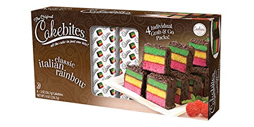 Amazon.com : Cakebites Classic Italian Rainbow Cake, Package of 24! Tri ...