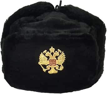 Russian Ushanka Hat with Ear Flaps Large Black : Clothing, Shoes & Jewelry