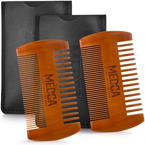 MEDca Wooden Beard Comb for Men - Handcrafted Solid Beechwood Beard ...