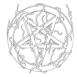 Wiccan Pentagram Coloring Sketch Coloring Page