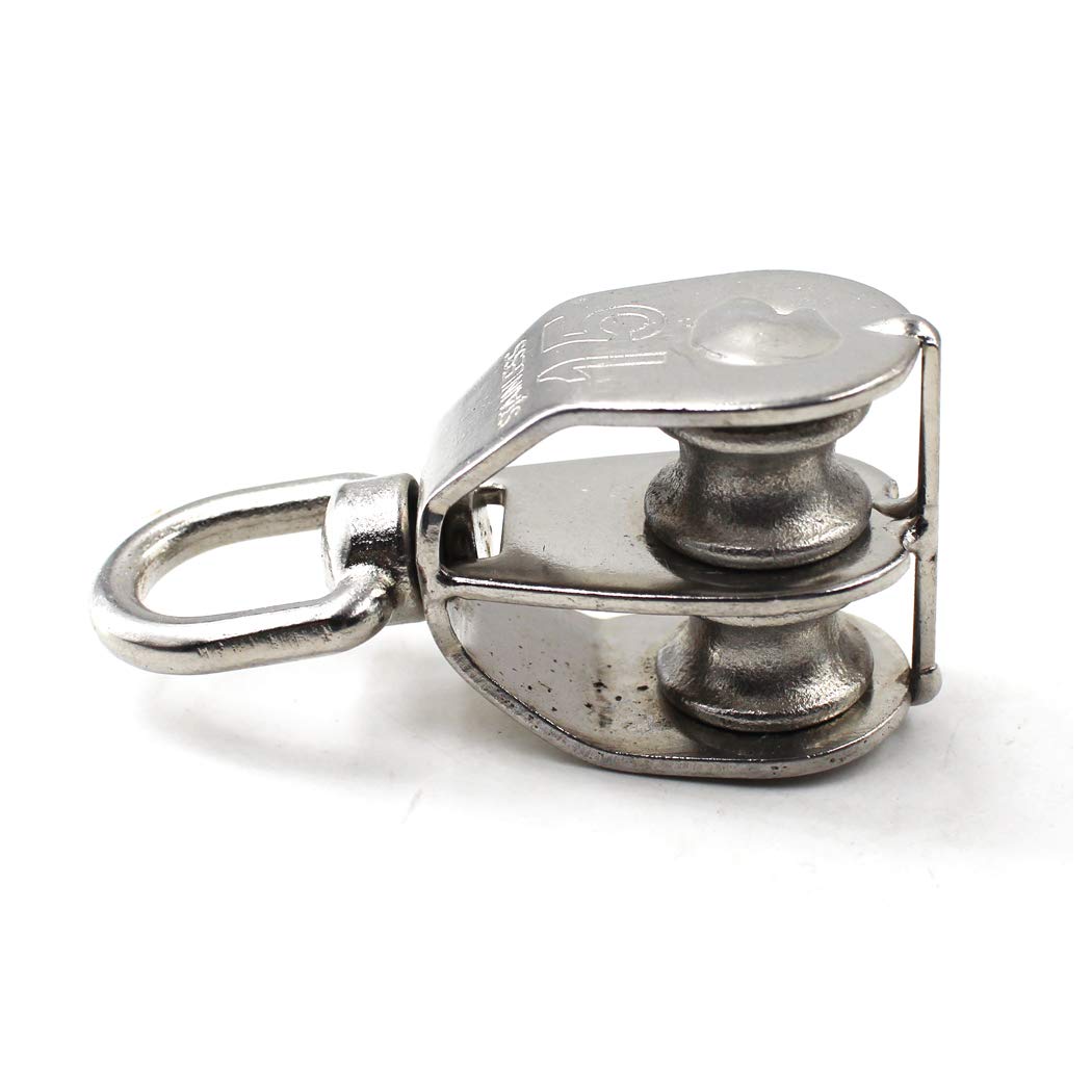 M20 Wire Rope Double Pulley Block 304 Stainless Steel Roller Pulley ...