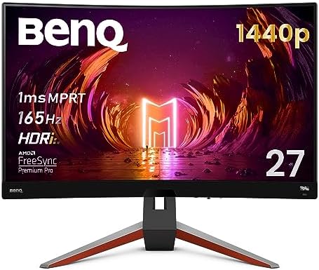 BenQ MOBIUZ EX2710R 27” 2K Curved Gaming Monitor | 165Hz 1ms | 1000R ...