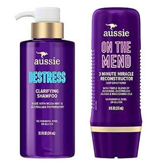 Aussie Destress Clarifying Shampoo & Reconstructing Deep Conditioner ...