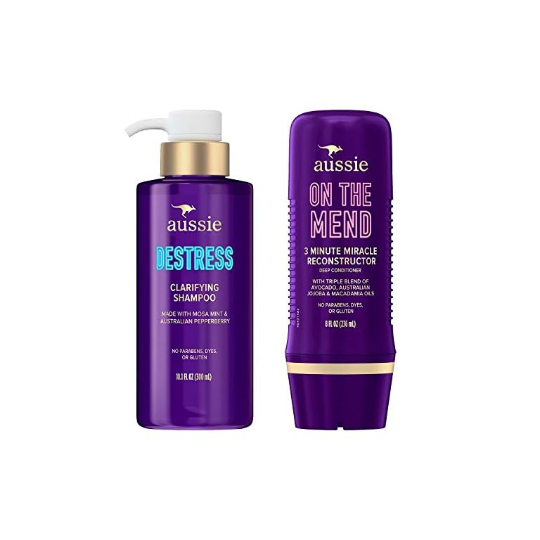 Aussie Destress Clarifying Shampoo & Reconstructing Deep Conditioner ...