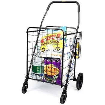 Amazon.com: ATH Large Deluxe Rolling Utility / Shopping Cart - Stowable ...