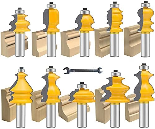 OLETBE Architectural Molding Router Bit Set 10 PCS 1/2-Inch Shank ...