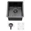 Black Undermount Bar Sink-Bokaiya 15x17 Inch Small Bar Sink Wet Bar ...