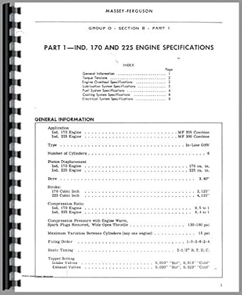 Massey Harris All Continental G176, GB176, G206 Service Manual: Amazon ...