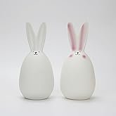 Amazon.com: EASIMECOR Ceramic Bunny Rabbits Easter Bunny Decorations ...