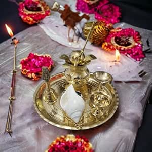 Divine Bazaar puja thali Combo Set : Amazon.in: Home & Kitchen