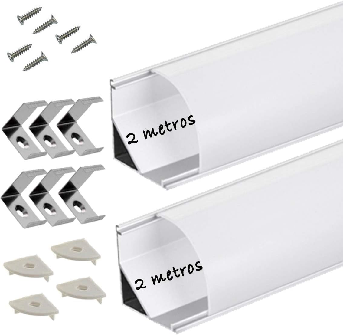 Profil aluminium pour LED bande avec diffuseur opaque PACK 4 mètres ...