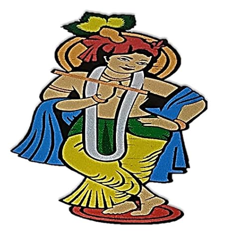 UNIq Glossy Lord Krishna Pose Sticker for Car Bike Laptop Sticker ...