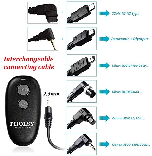 PHOLSY Wireless Shutter Camera Remote Release Control For Olympus E-M1, E-M5-II, E-M5, E-M10-II ...