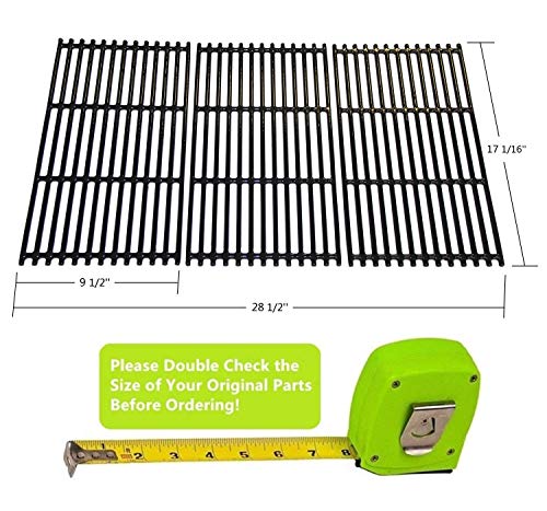 Hongso 17 1/16 inch Porcelain Coated Cast Iron Grill Grates Replacement ...