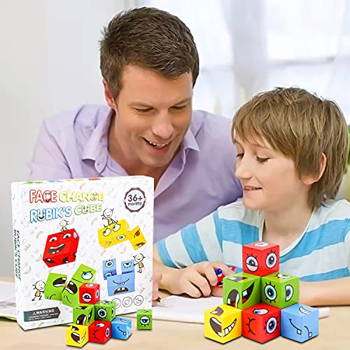 Wooden Expressions Matching Block Puzzles,Face-Changing Cube Game ...