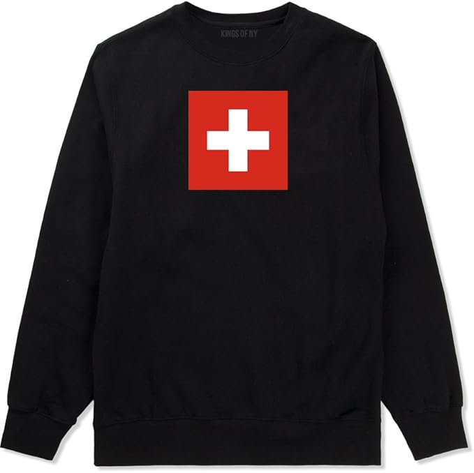 Switzerland Flag Country Crest Crewneck Sweatshirt at Amazon Men’s ...