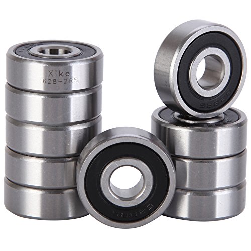 XiKe 10 Pack 628-2RS Precision Bearings 8x24x8mm, Rotating Quiet High ...