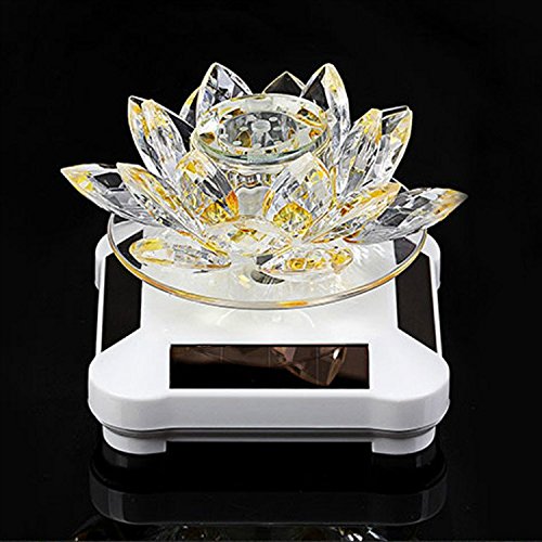 CSKB Yellow Hue Reflection Lotus Crystal Flower - Solar Powered ...