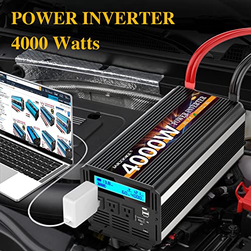 JARXIOKE 4000 Watt Power Inverter 12V DC to 110V 120V Converter for ...
