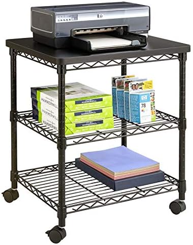 Amazon.com : Durable Mobile Printer Stand, 3 Fixed Open Shelves for ...