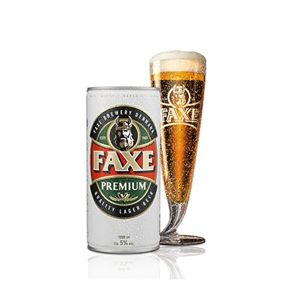 FAXE Premium 5% Dänisches Lagerbier 1 l Dosenbier – Bier aus aller Welt