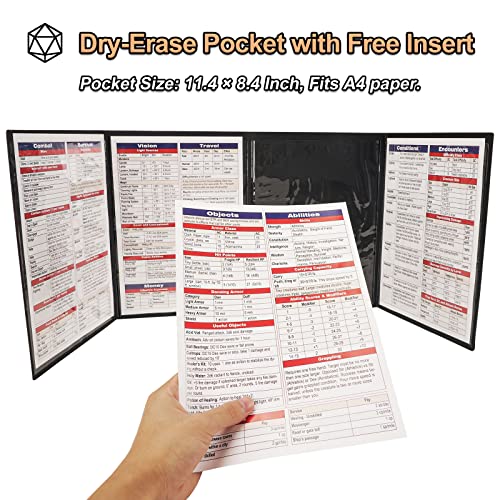 DND DM Screen 5e, D&D Dungeon Master Screen 3D Faux Leather 4 Panel ...