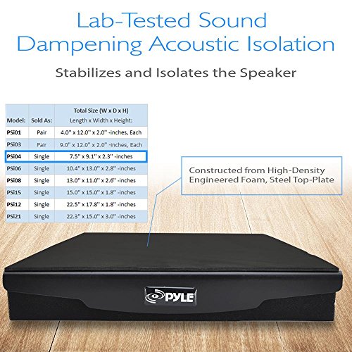 Pyle Sound Dampening Speaker Riser Foam - Audio Acoustic Noise ...