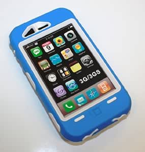 Amazon.com: Case for Iphone 3G, 3GS - Blue Silicone Over White Hard Case