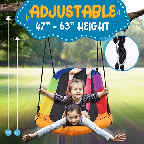 SereneLife Giant Platform Swing 67” Glider Kids Outdoor Backyard Tree ...