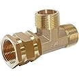 Amazon.com: Joywayus 3/4 Inch NPT Brass Pipe Fitting Barstock Tee 3 Way 3/4" NPT Male x 3/4" NPT ...