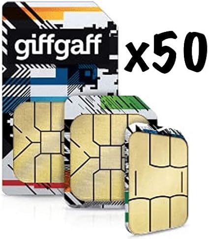 50 x Giffgaff Triple Sim Cards £5 free bonus credit bulk job lot ...