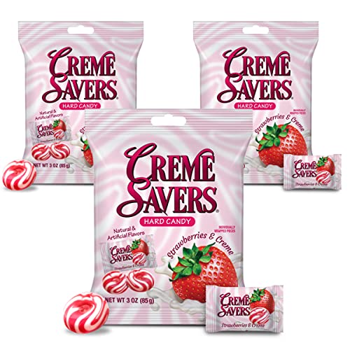 Creme Savers Classic Hard Candy, Old Fashioned Strawberry Crème 3 oz ...