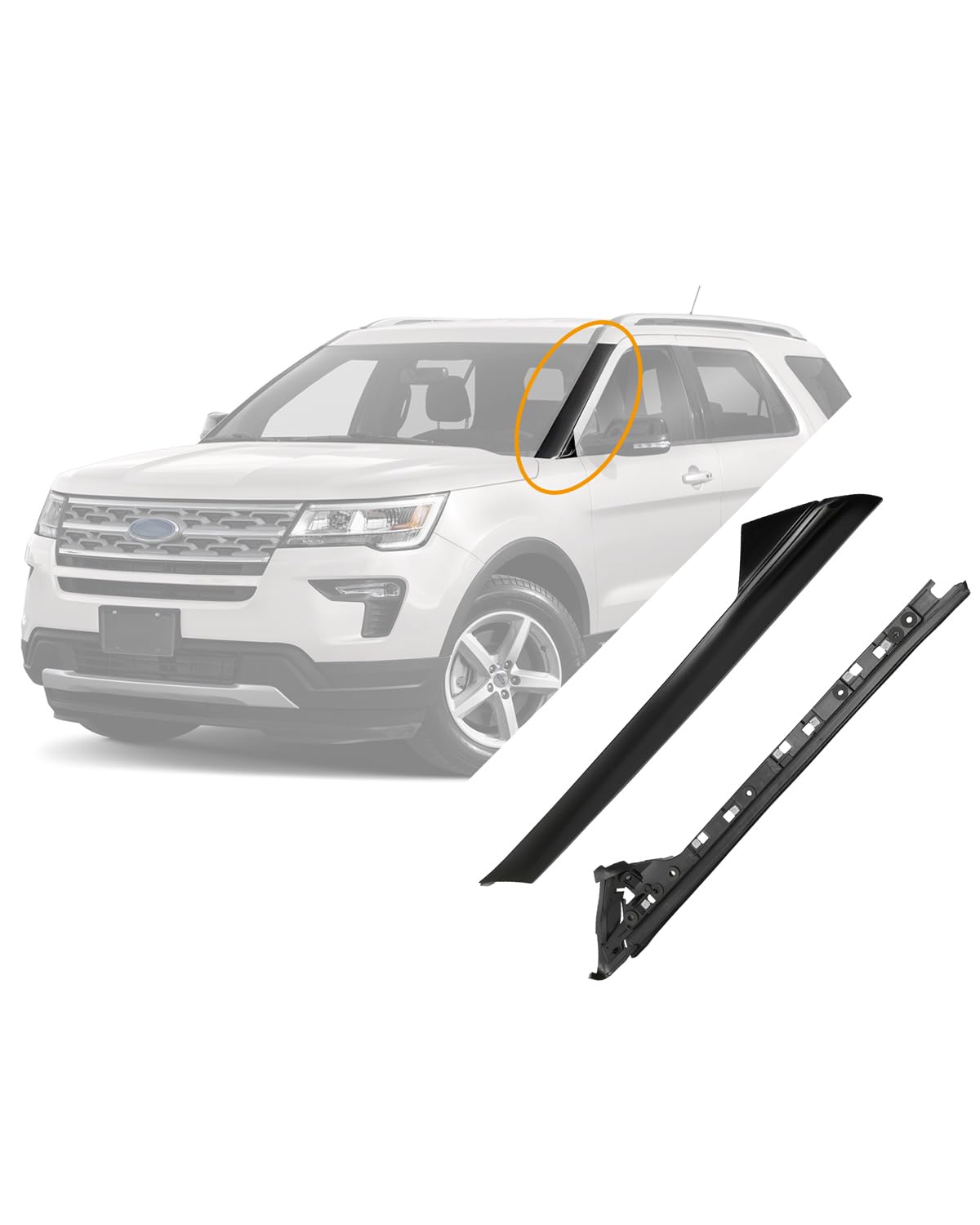 Windshield Trim Molding A-Pillar Set, Compatible with 2011-2019 Ford ...