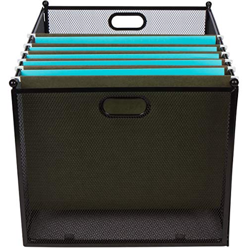 Hanging File Organizer Mesh Box - File Organizer Box Supports Letter ...