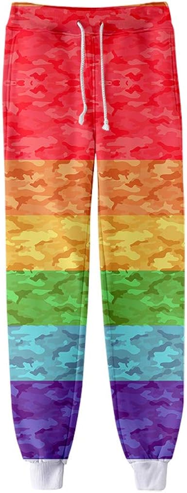 JLTPH Unisexo Pantalones de Deporte LGBT Flag Gay Pride Rainbow Impreso ...