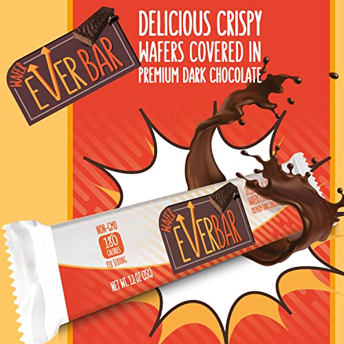 EverBar - Dark'n Crispy Chocolate Bars, 24 Count | Non-GMO, Dark ...