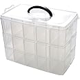 Amazon.com: DJUNXYAN 3-Tier 30 Sections Transparent Stackable Adjustable Compartment Slot ...