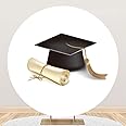 Amazon.com : Laeacco 6x6ft Congrats Grad Round Backdrop Trencher Cap ...