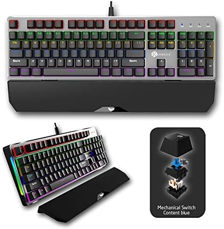 Remson K30 RGB Gaming Mechanical Keyboard 104 Keys Blue Switches Wired USB Keyboards with ...