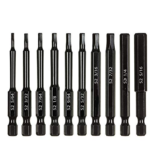 Hex Head Allen Wrench Drill Bit Set (Huge 10 Pack with Storage CASE) - Magnetic Tips - Quick ...