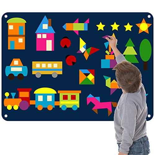 Craftstory 144 Pcs Shapes Felt-Board for Toddlers, Preschool Classroom ...