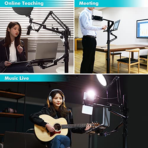 Viozon Selfie Live Floor Stand Set 5-in-1 10" LED Ring Light Microphone ...