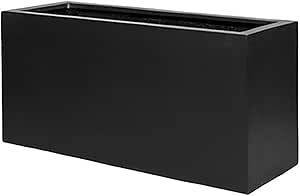 Greeneria Large Black Rectangular Planter Box - Elegant Modern ...