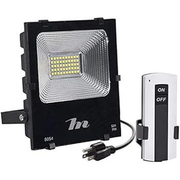 LED Flood Light 50W, Wireless RF Remote Control Waterproof Outdoor Spot ...