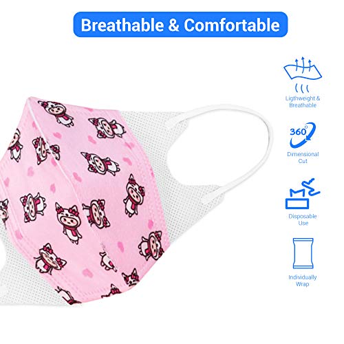 Face Masks for Kids Pink (30 Pack)- 3D Ergonomic & & Tight Sea & Skin ...